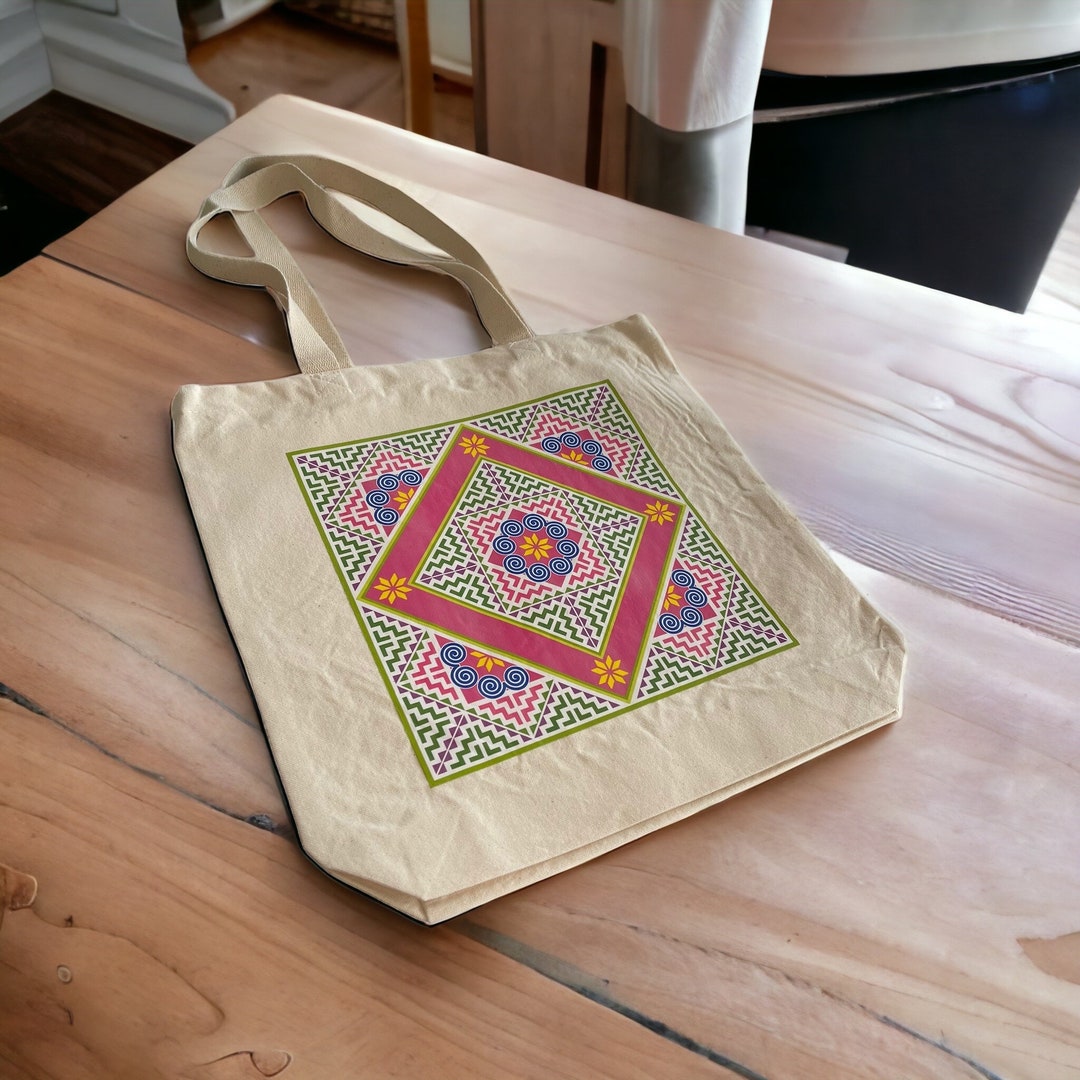 Hmong Design Canvas Tote Bag Gift for Women Friend Sister Aunt - Etsy