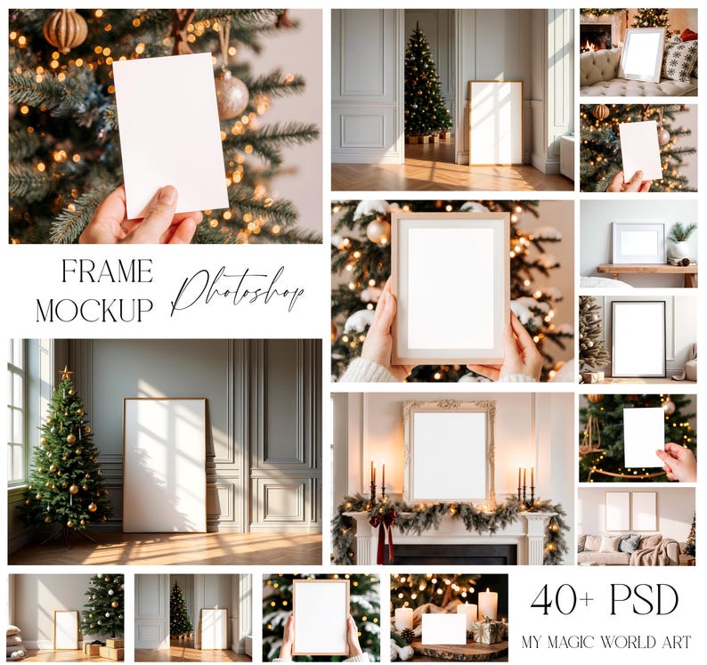 Christmas Frame Mockup Bundle: 40+ Holiday PSD Mockups for Photoshop ...