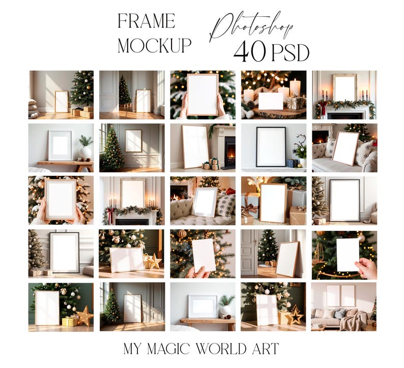 Christmas Frame Mockup Bundle: 40+ Holiday PSD Mockups for Photoshop ...