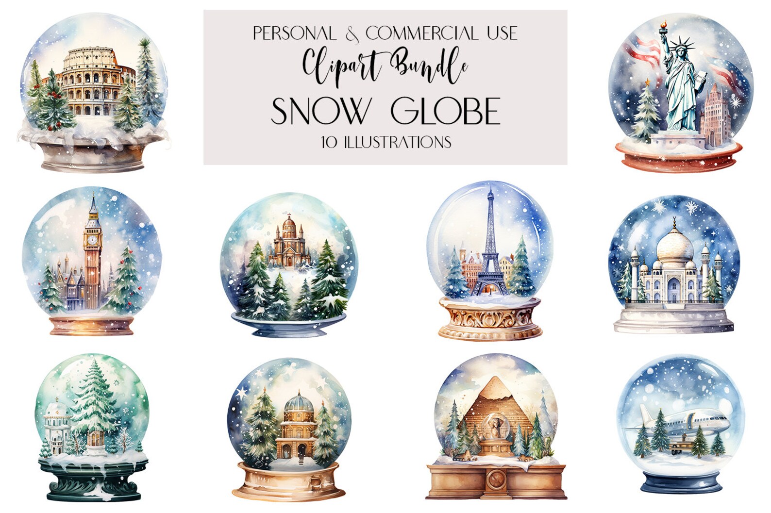 Commercial Use Travel Snow Globe Png Christmas Time in London Clipart ...