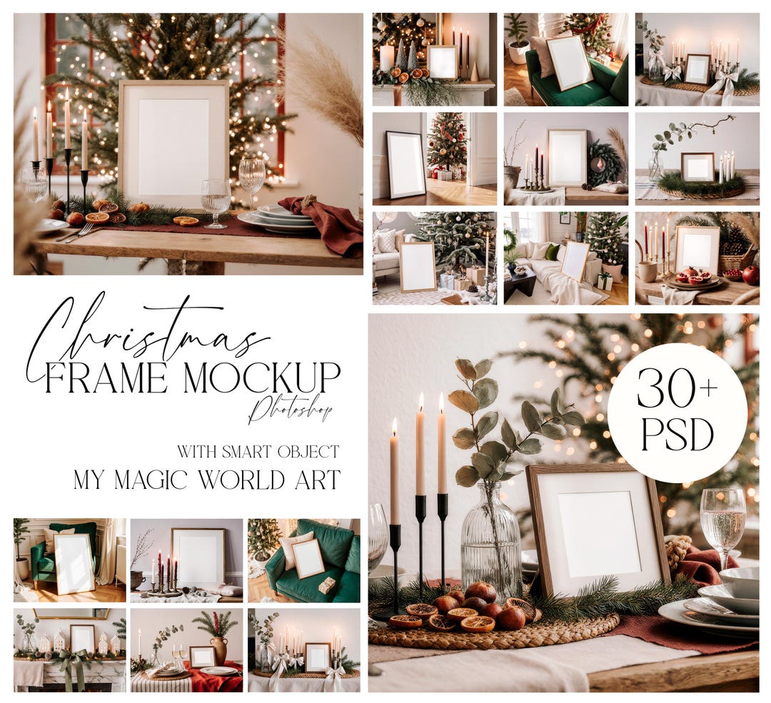 Christmas Frame Mockup Bundle: 30+ Holiday PSD Mockups for Photoshop ...
