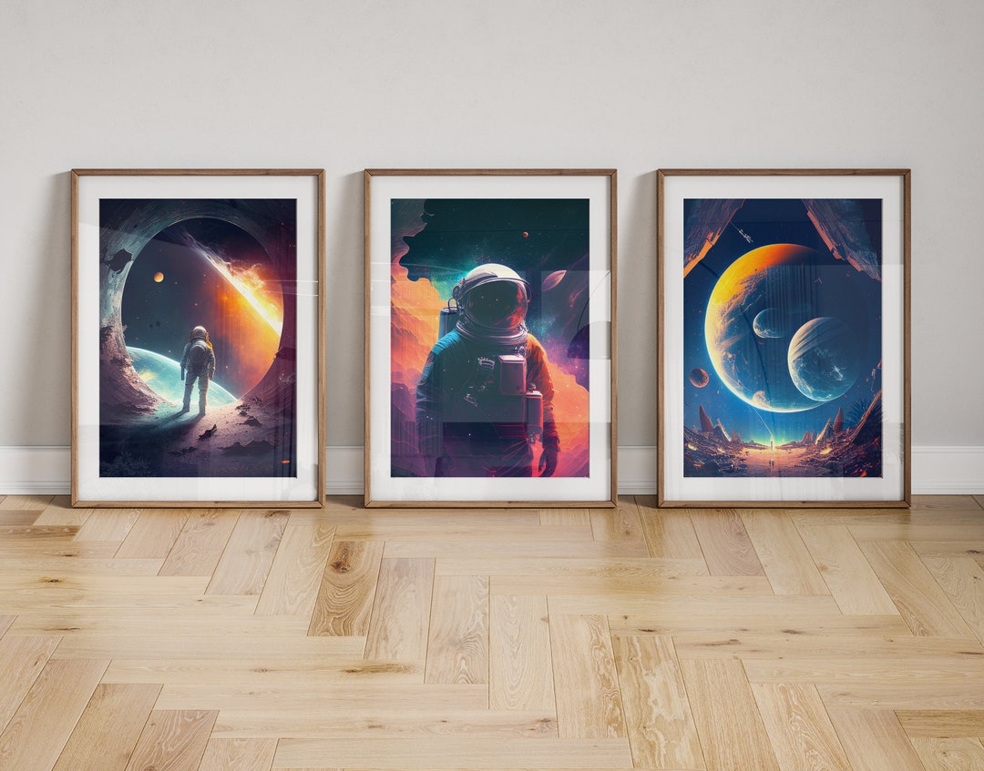 Set of 4 Digital Posters, Space Print, Cosmos Poster, NASA Pillars ...