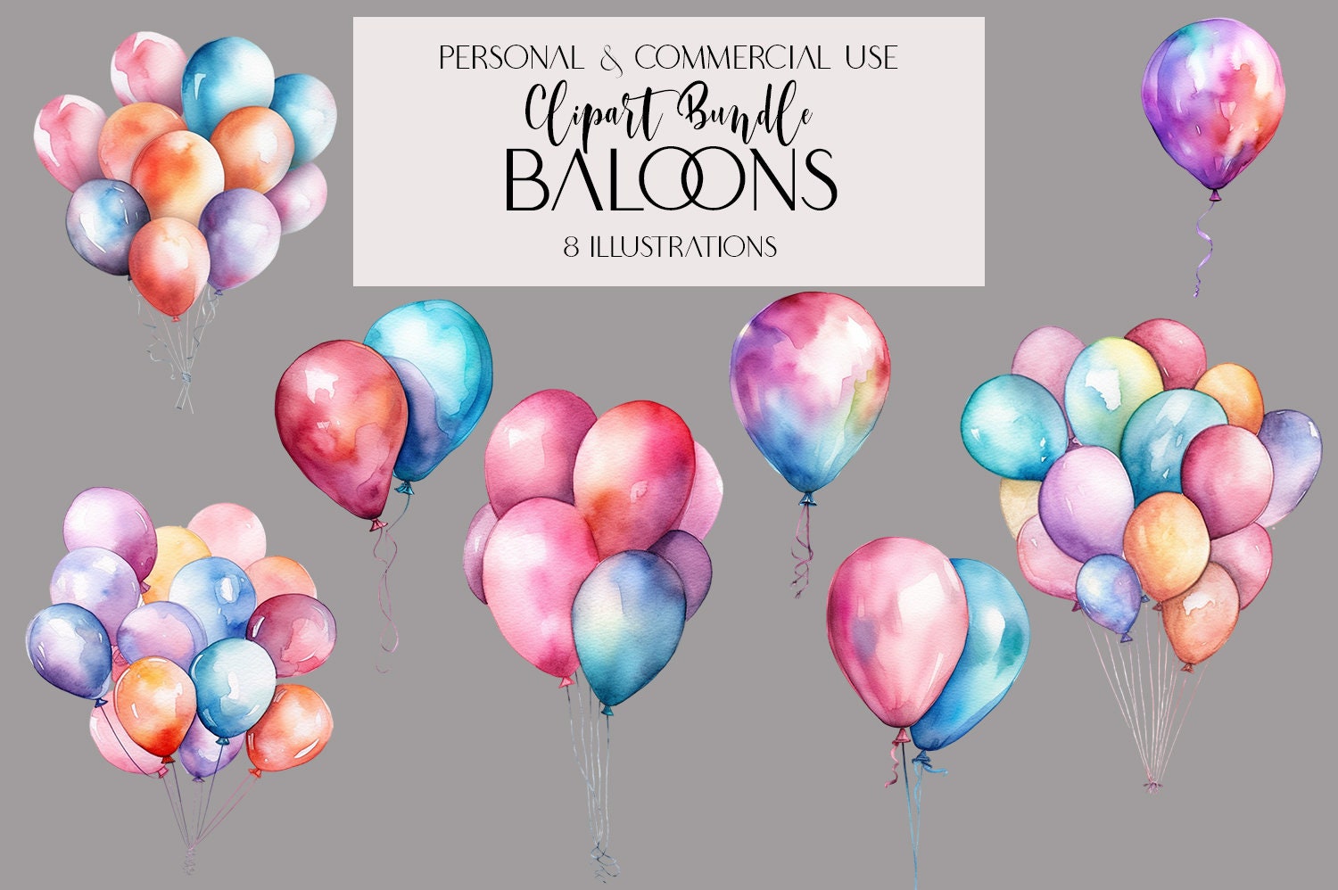 Commercial Use Color Balloons Clipart Transparent PNG Happy Birthday ...