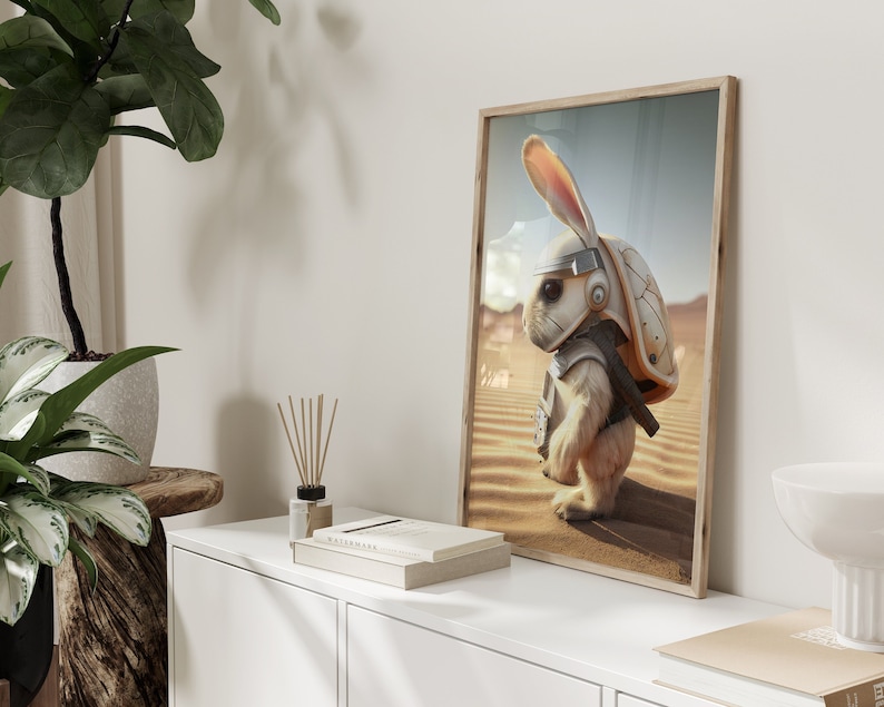 Cartel digital, Bunny trooper, Fan Art Print, Robot Rabit, Hare Pop ...