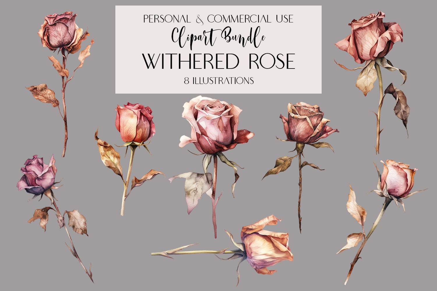 Commercial Use Withered Rose Png Dried Flowers PNG Autumn Dry Twig ...