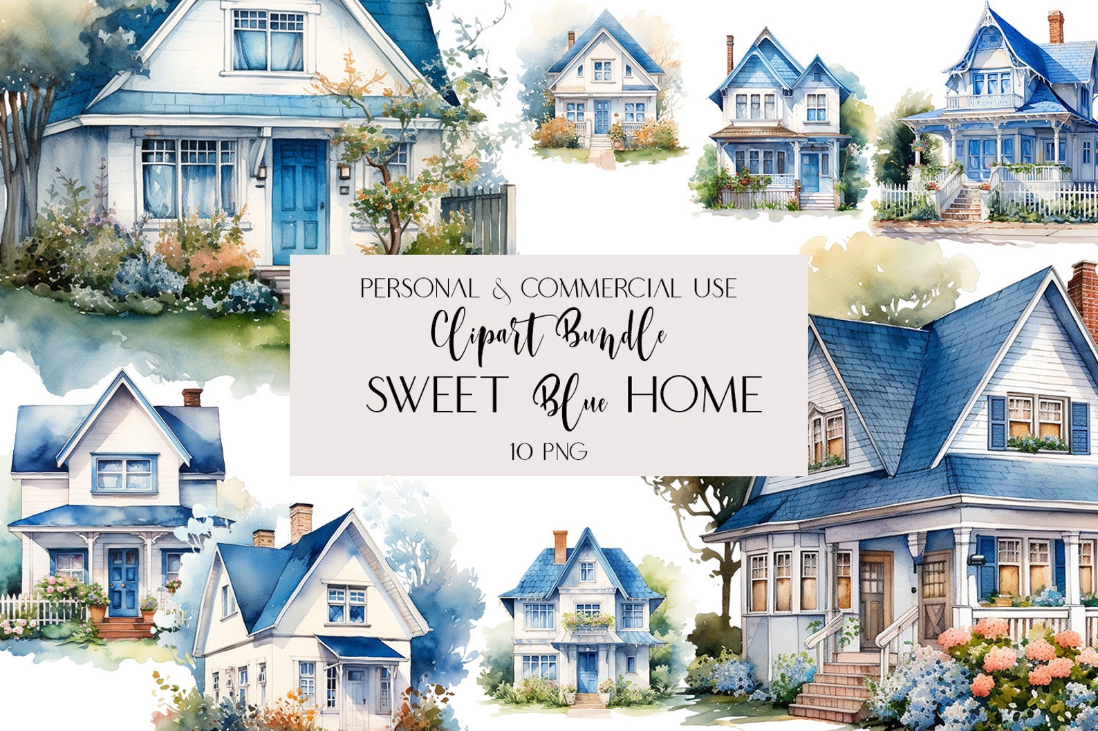 Commercial Use Sweet Home Clipart Blue House Transparent PNG First Home ...