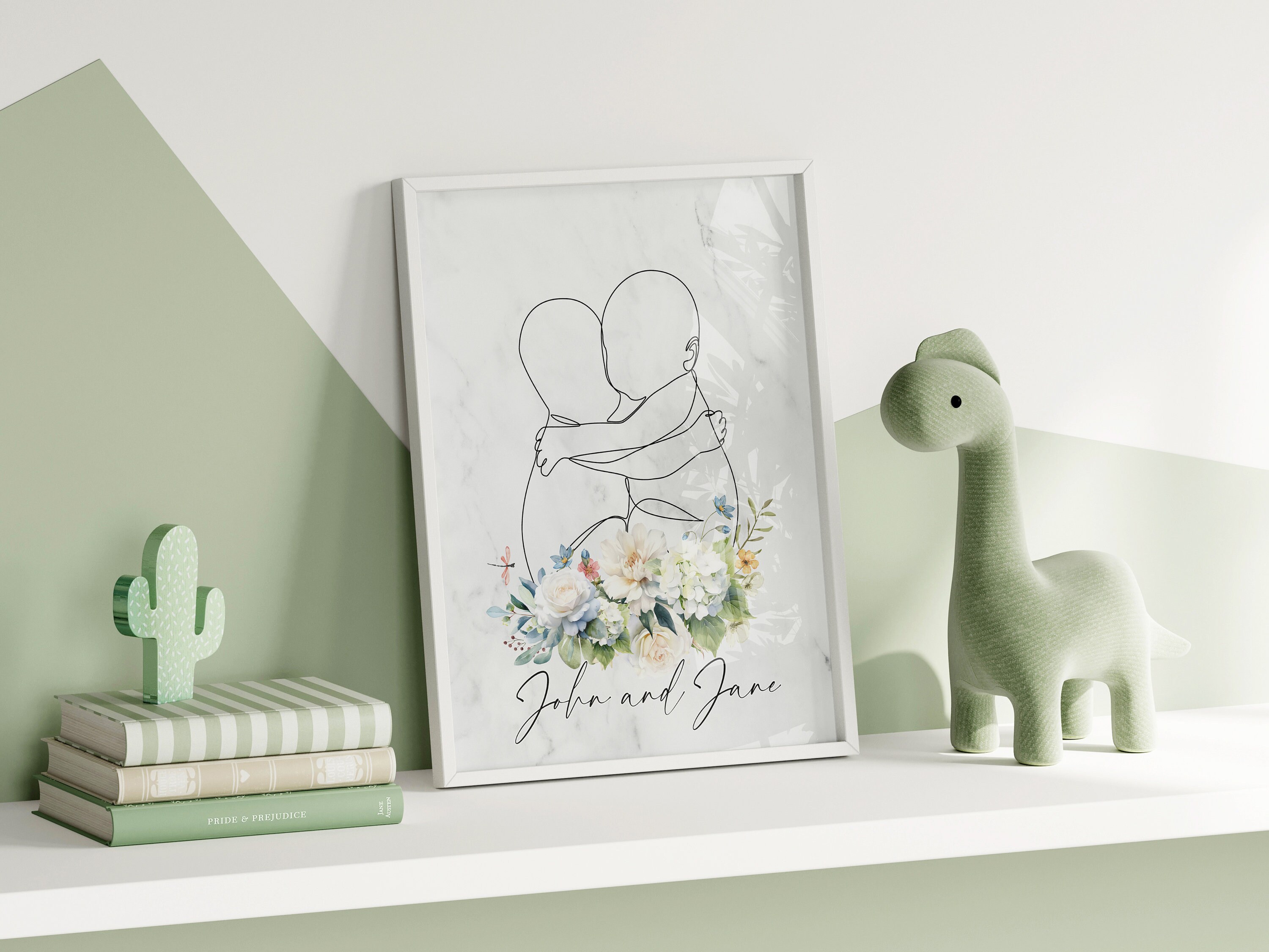 Personalised Baby Poster Twins Newborn Birth Gift Two at a Birth Baby ...