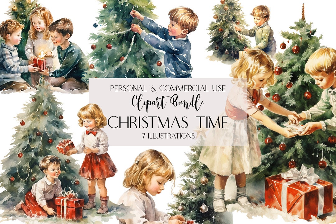 Commercial Use Child and Christmas Tree PNG X-mas Time Clipart ...