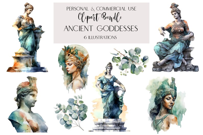 Commercial Use Ancient Goddesses Clipart Sculpture PNG Antique Statues ...