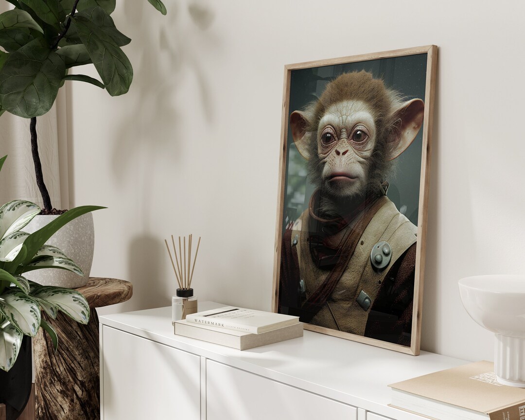 Digital Poster, Monkey From Rebellion, Fan Art Print, Jedi Jocko, Bring ...