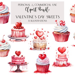 Commercial Use Valentine's Day Sweets Cake Clipart Sweet Cupcake PNG ...