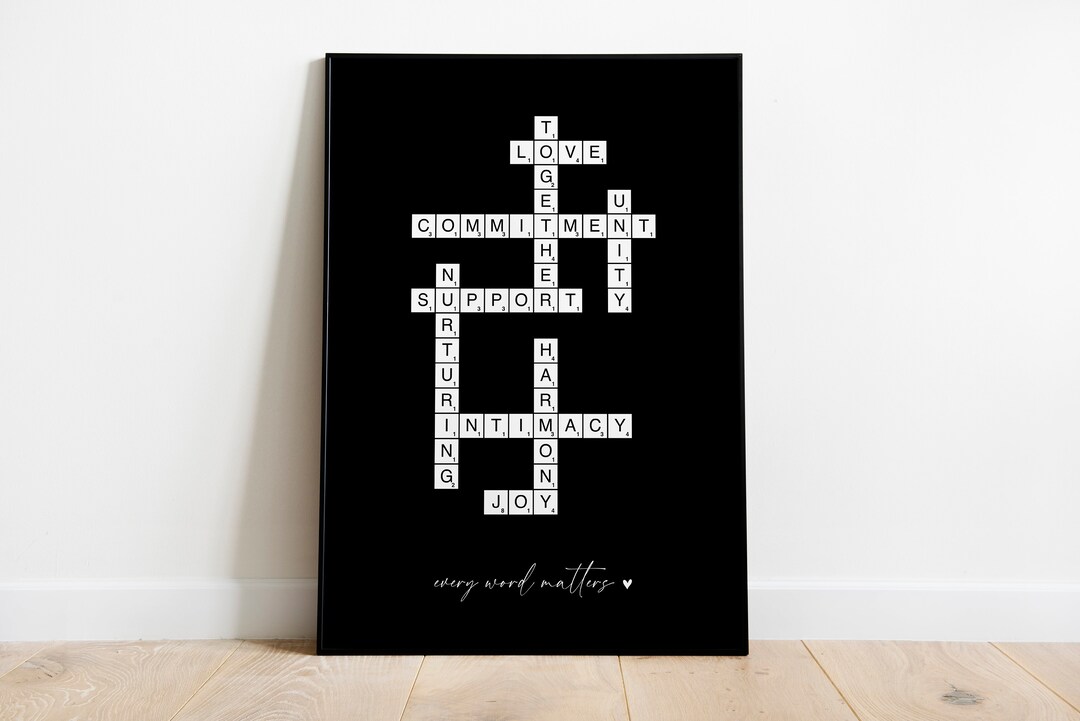 Scrabble Poster - Motivational Love Quote - Black&white Print ...