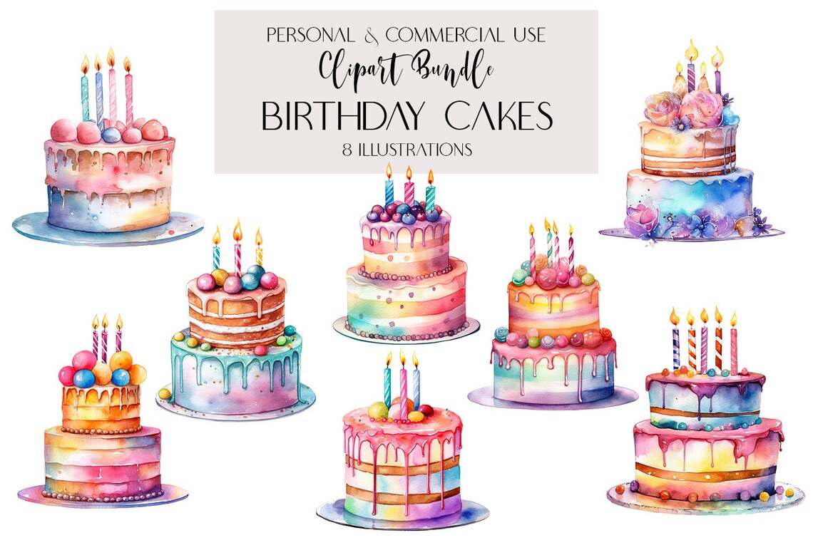 Commercial Use Birthday Cakes With Candles Clipart Transparent PNG ...