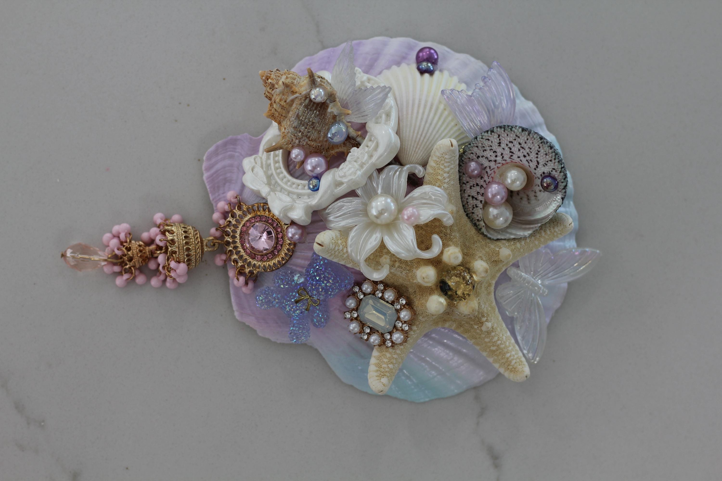 Extra Large Shell Fridge Magnets, Handmade Starfish Decor, Coastal ...