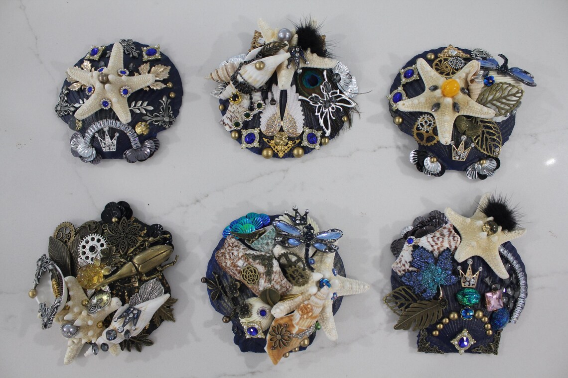 Extra Large Shell Fridge Magnets, Handmade Starfish Decor, Coastal ...