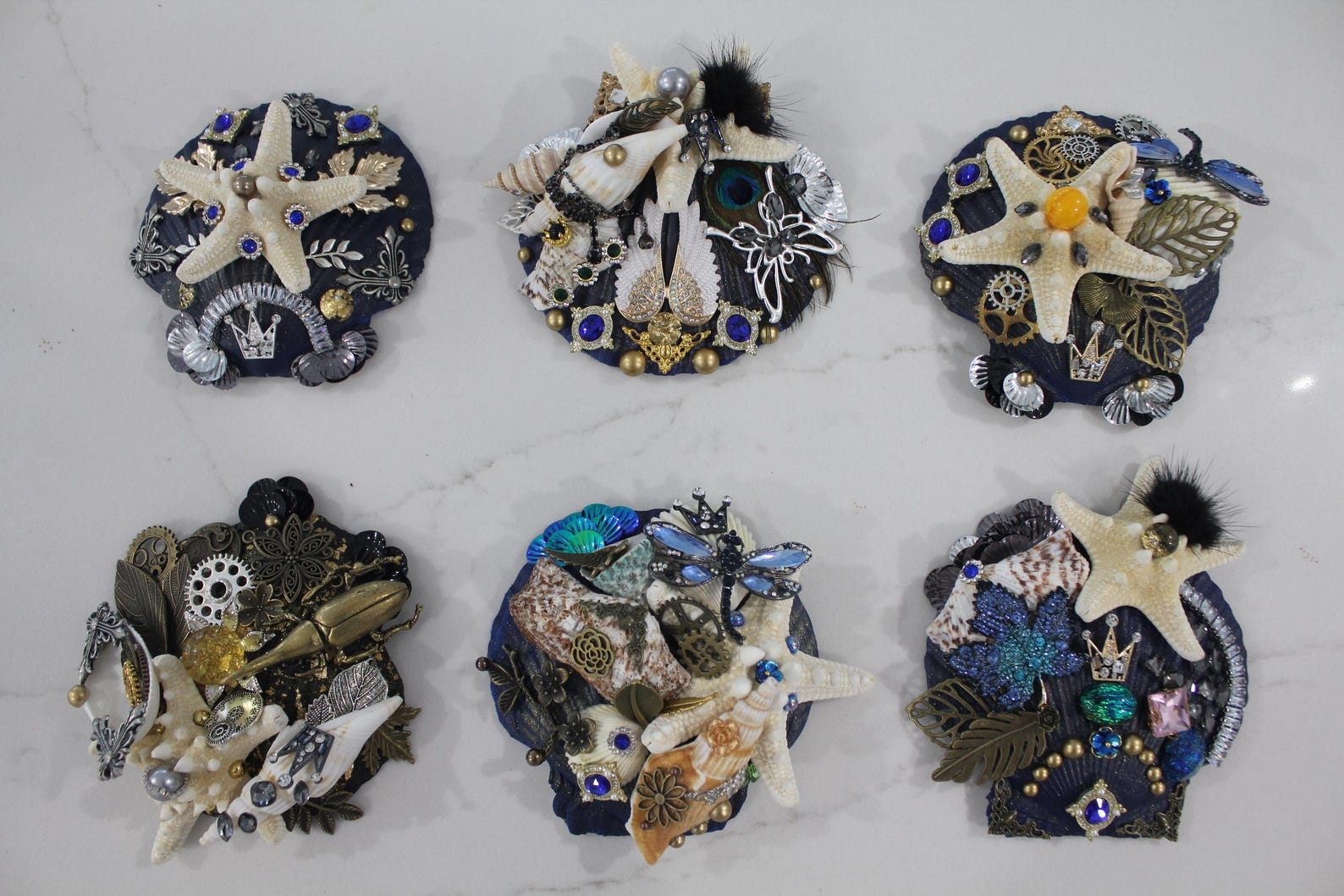 Extra Large Shell Fridge Magnets, Handmade Starfish Decor, Coastal ...