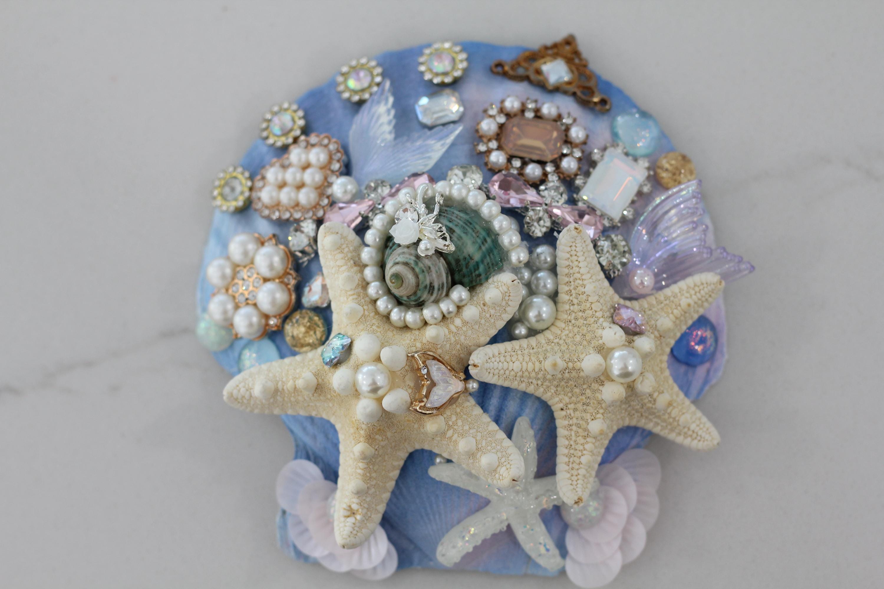 Extra Large Shell Fridge Magnets, Handmade Starfish Decor, Coastal ...