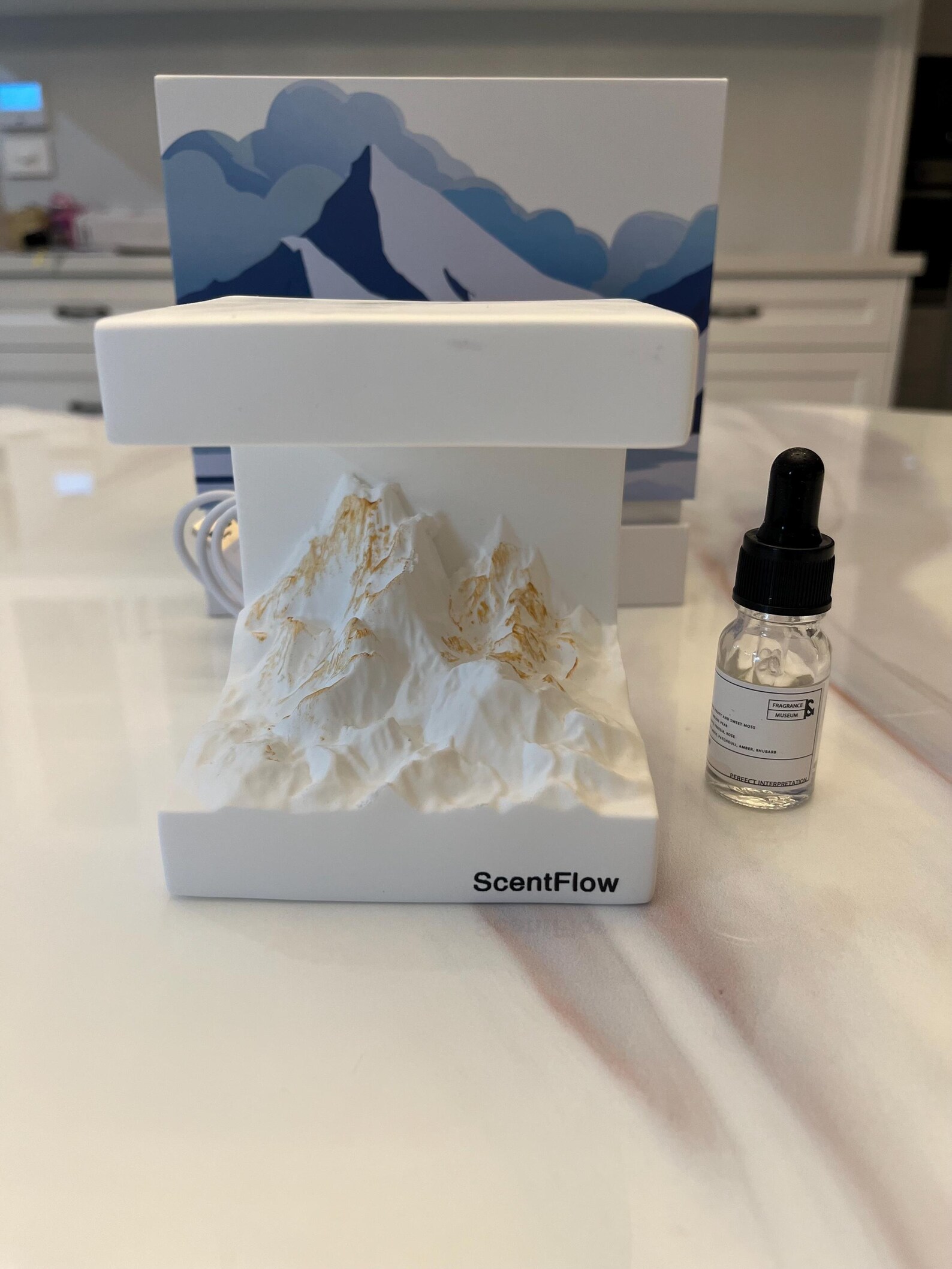 Snow Mountain Aroma Stone Diffuser Lamp, Handmade Stone Diffuser, Air ...