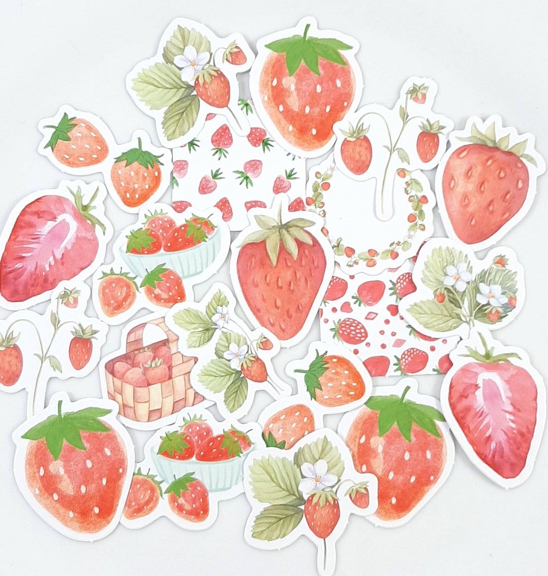 Strawberry Stickers, Summer Fruit Stickers, Summer Journal and Planner ...