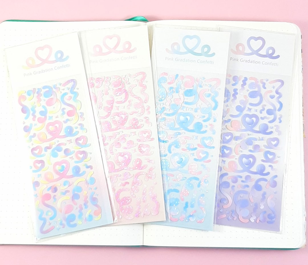 Polco Confetti Sticker Sheet, Cute Confetti Stickers, Photocard ...