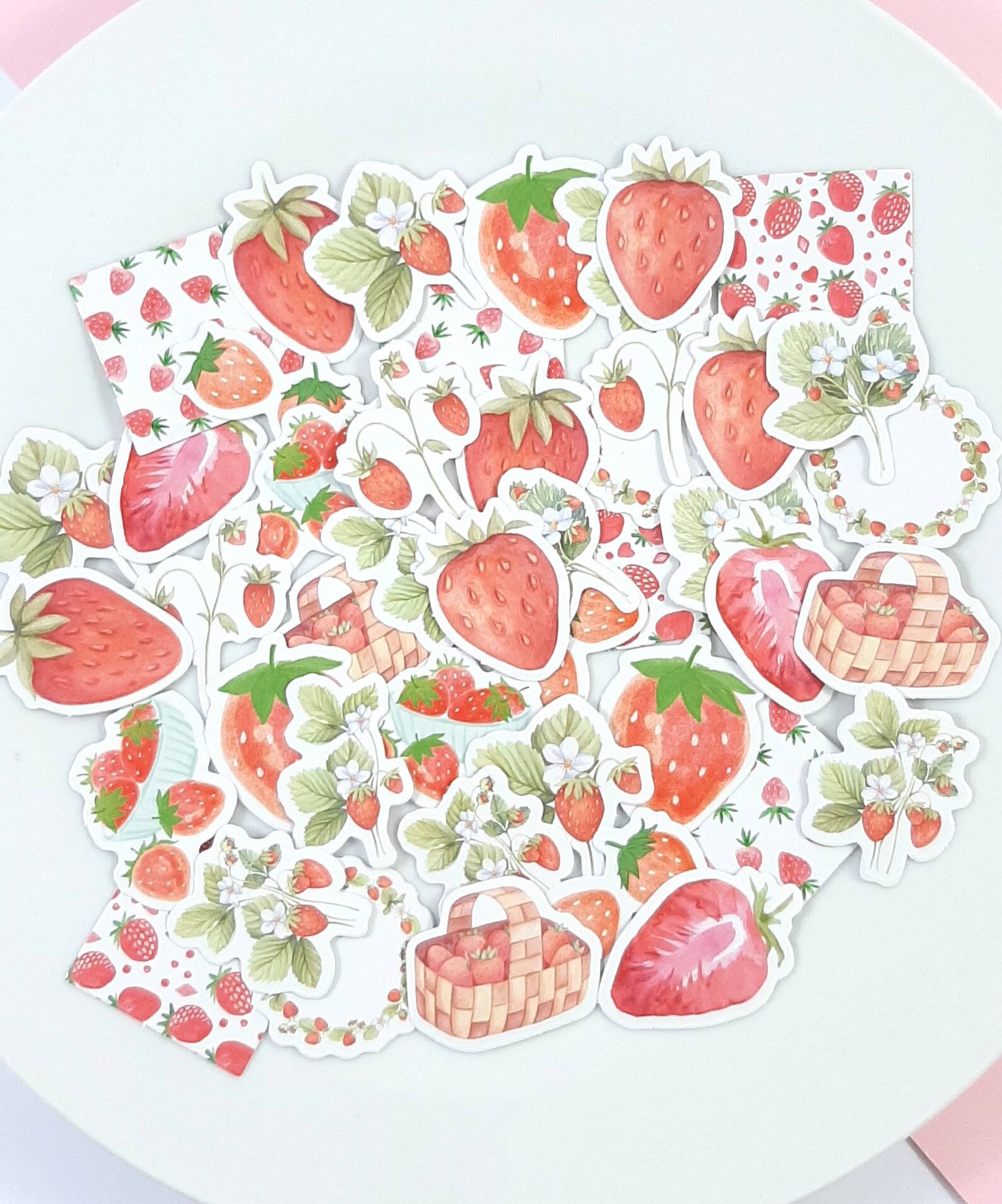 Strawberry Stickers Summer Fruit Stickers 45 Pcs Journal - Etsy