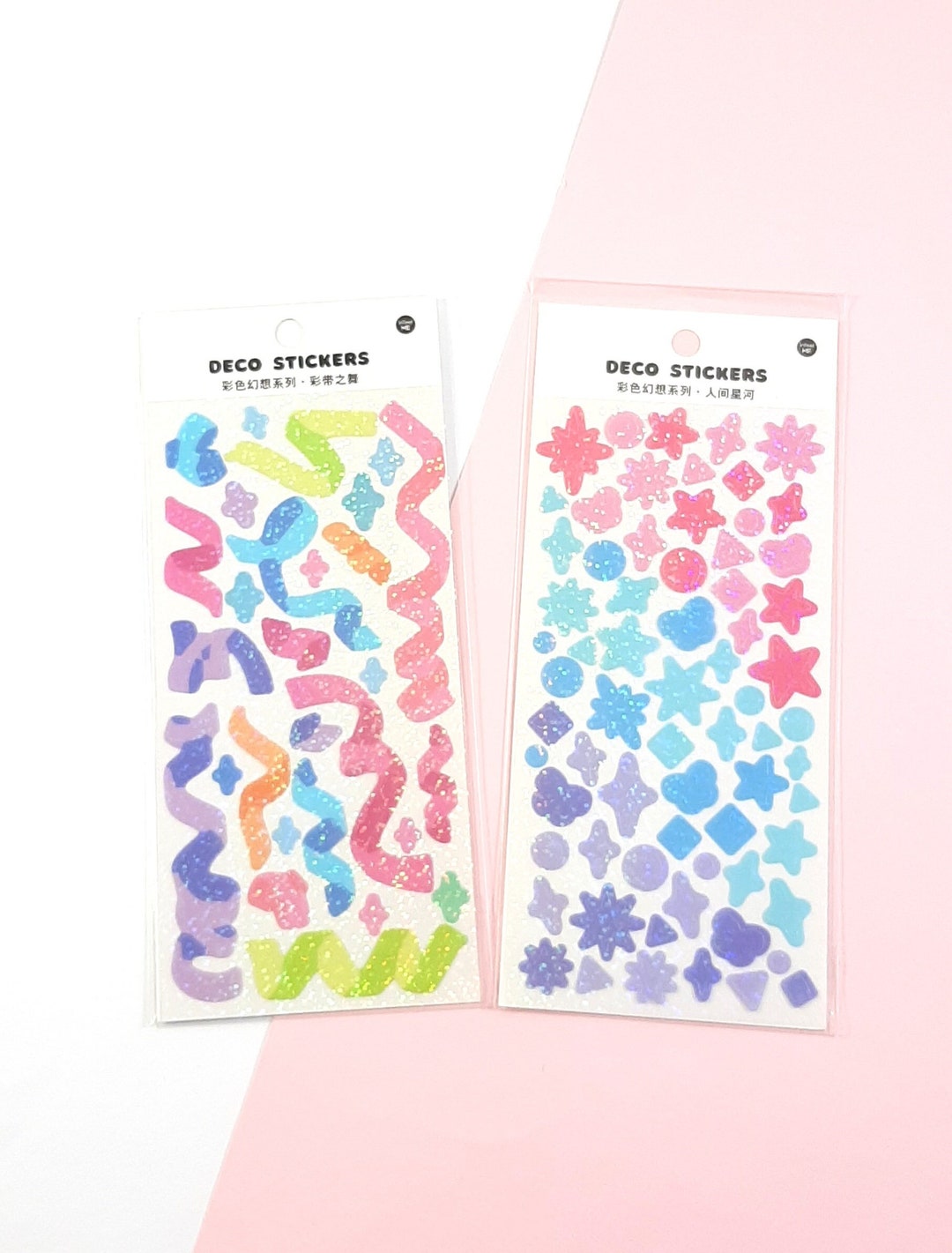 2 Pcs Confetti Polco Deco Sticker Sheets, Star Holographic Stickers ...
