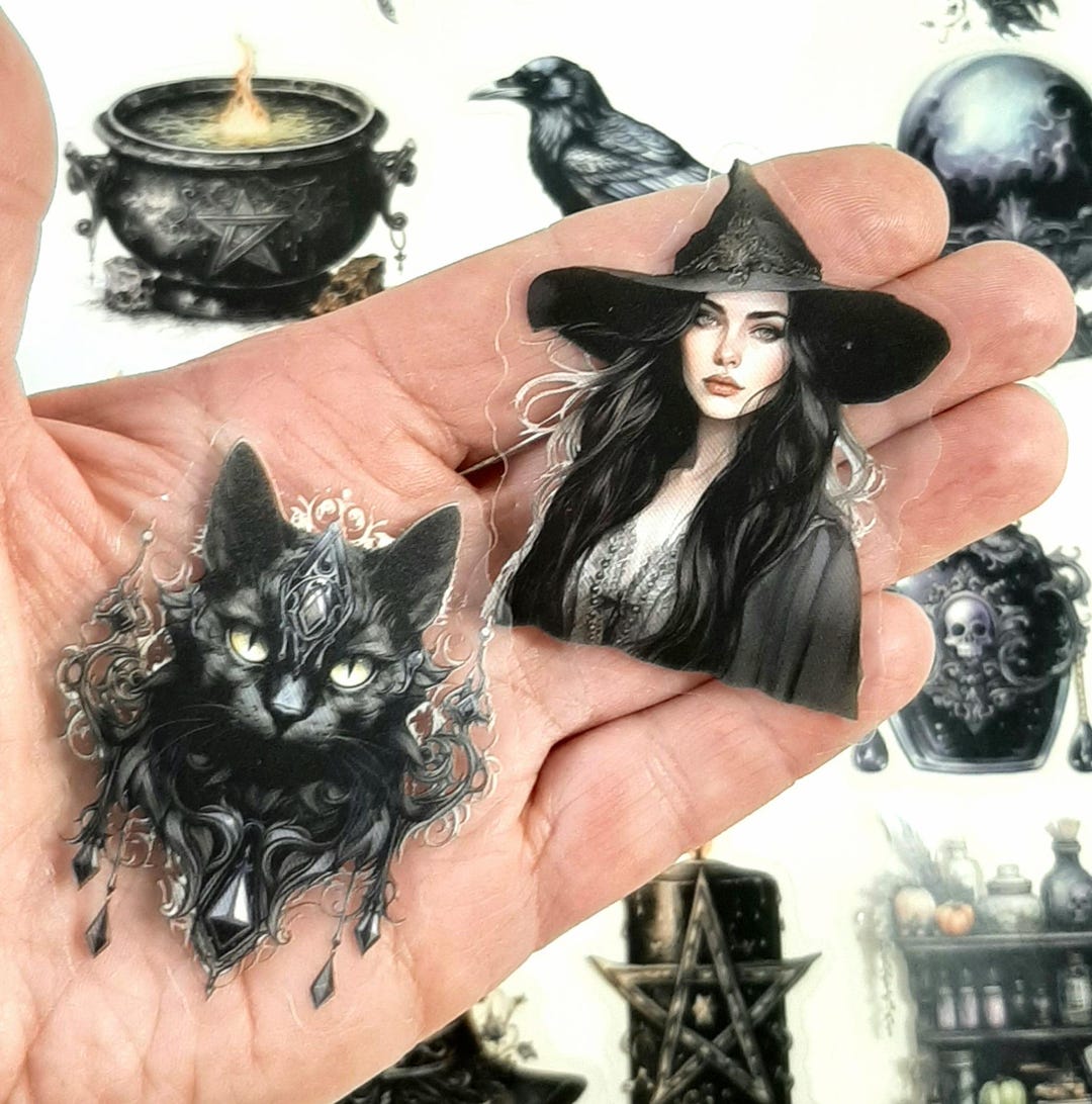 Gothic Witch Stickers, Victorian Witch Sticker Set, Witch Journal ...
