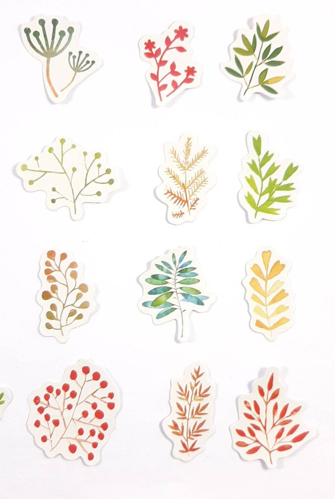 Colourful Leaves Sticker Set Leaf Stickers Journal Stickers - Etsy