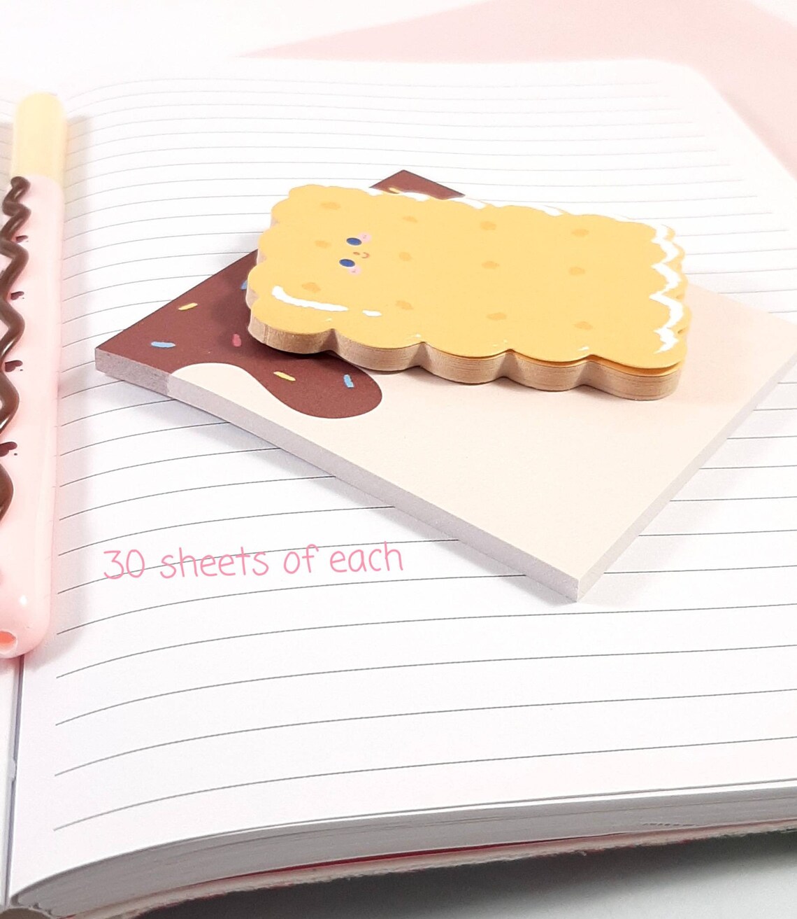 Cute Sticky Notes Set Kawaii Sticky Notes Cute Food Sticky | Etsy