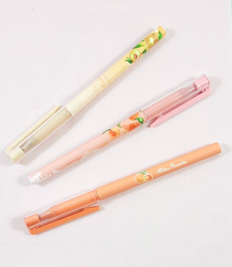 Peach Pen Set Gel Pen Set Set of 3 Gel Pens | Etsy