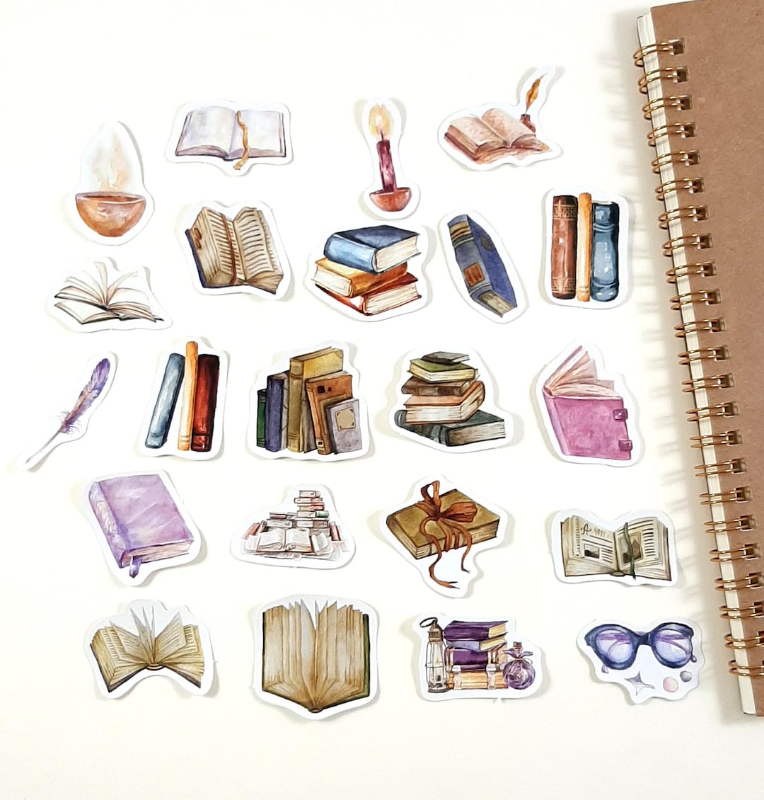 Vintage Book Stickers, Vintage Study Stickers, Reading Journal, Study ...