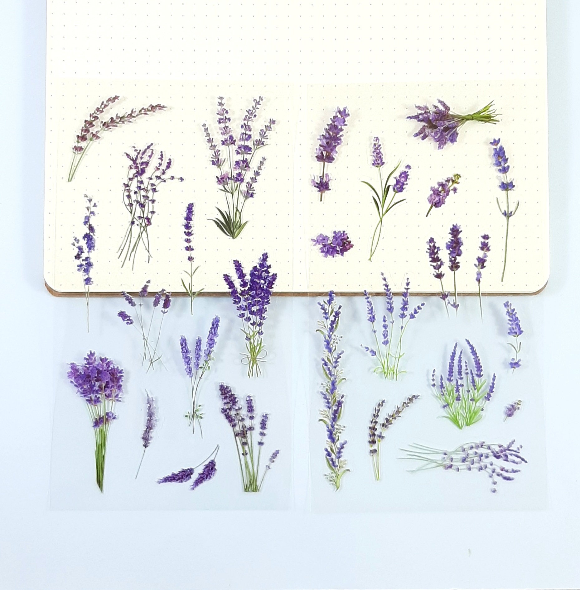 Lavender Stickers, Purple Flower Sticker Sheet, Floral Journal and ...