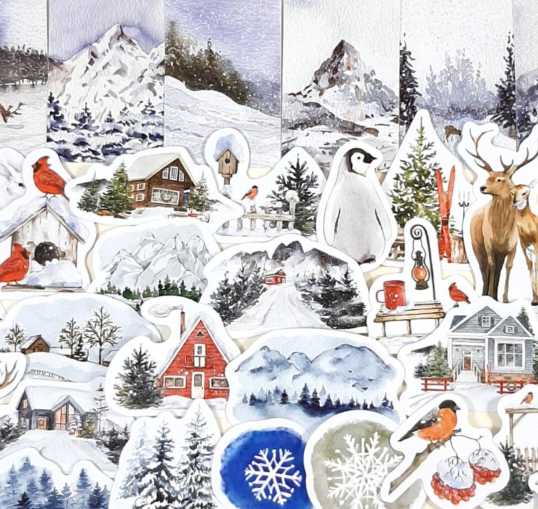 Winter Wonderland Stickers, Forest Winter Journal and Planner ...