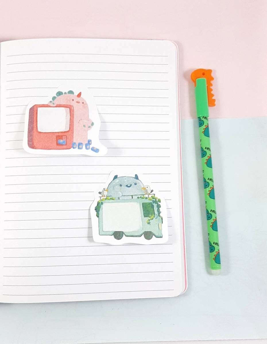 Cute Dinosaur Sticky Notes Kawaii Sticky Notes Cute Memo - Etsy