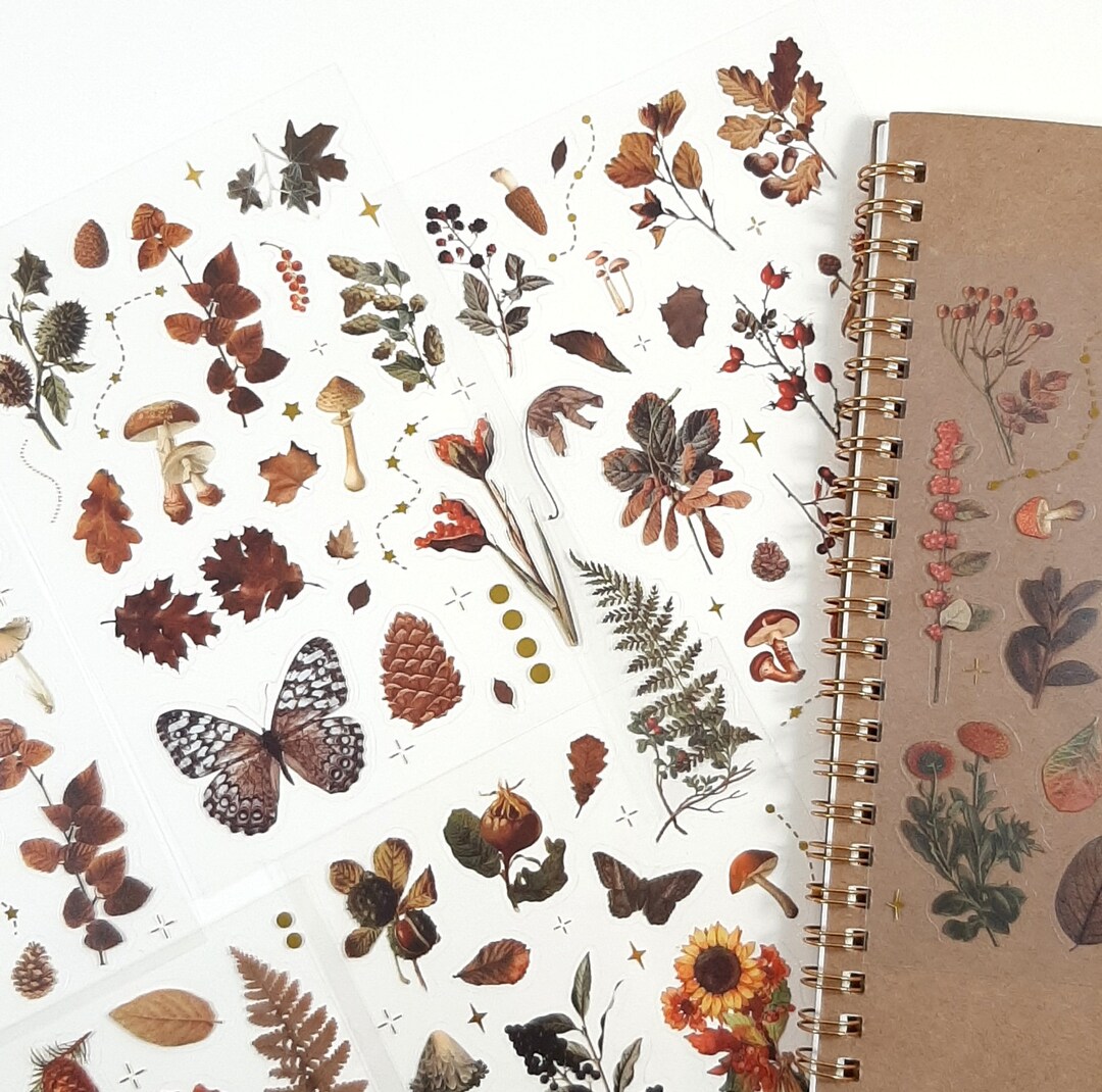 Autumn Stickers, Fall Sticker Sheet, Autumn Leaves Foliage Planner Deco ...