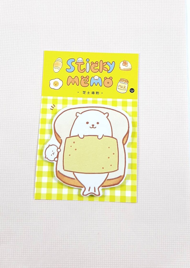 Kawaii Bread Sticky Notes Cute Sticky Notes | Etsy