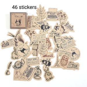 Vintage Sticker Set, Vintage Style Mixed Sticker Set, Junk Journal ...