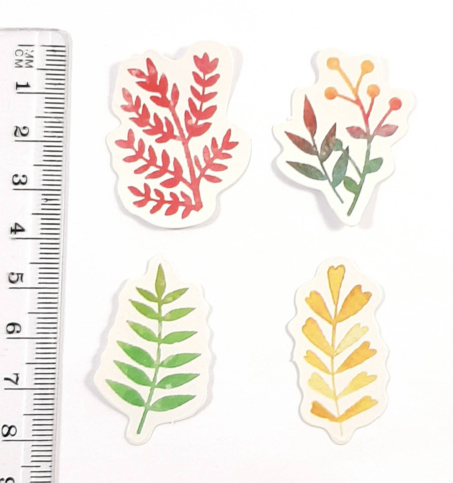 Colourful Leaves Sticker Set Leaf Stickers Journal Stickers | Etsy