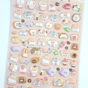 Kawaii Animal Stickers, Cute Mini Animal 3D Puffy Stickers, Korean ...