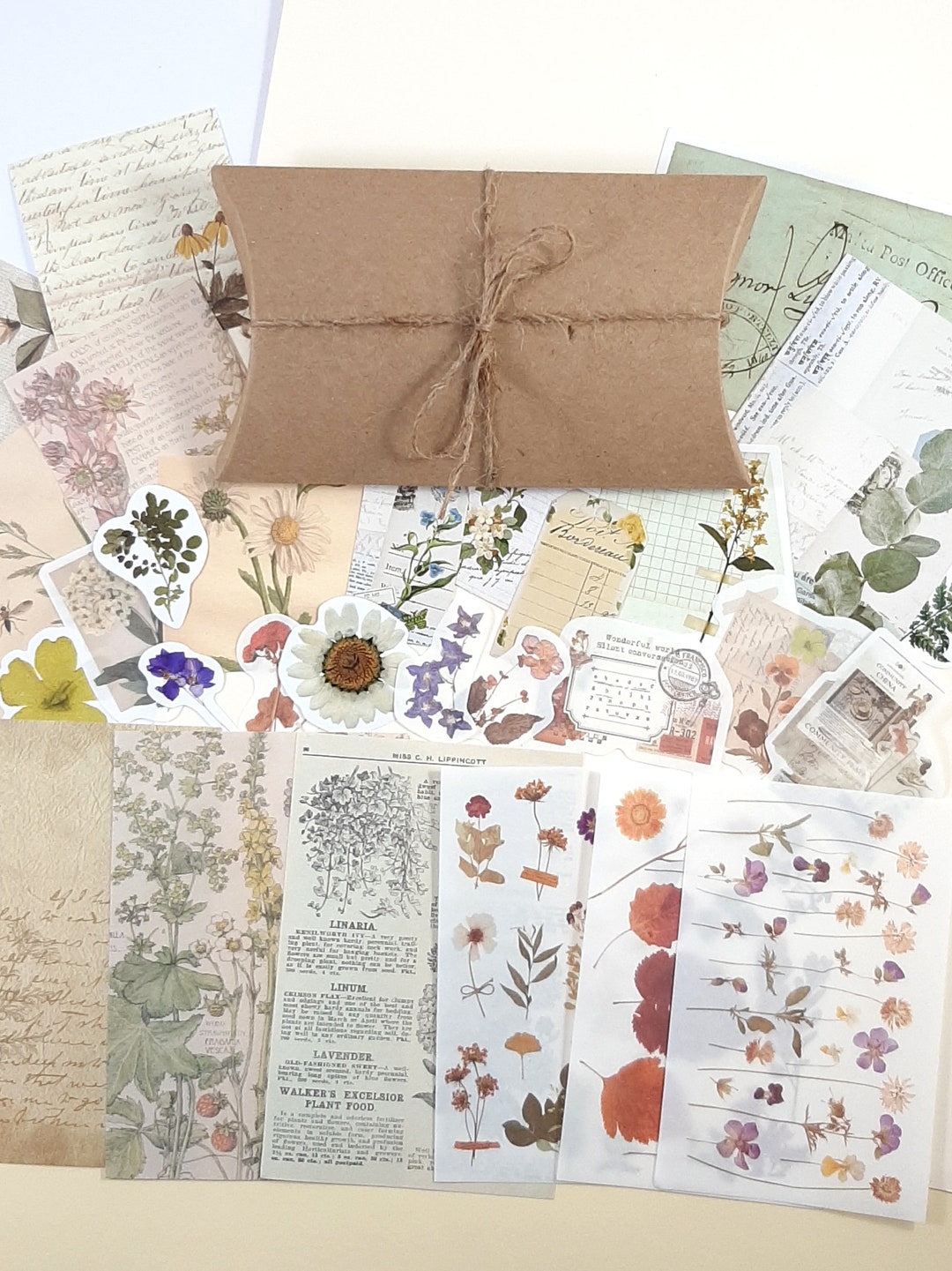 Floral Scrapbook Bundle, Vintage Style Scrapbook Paper and Stickers Set ...