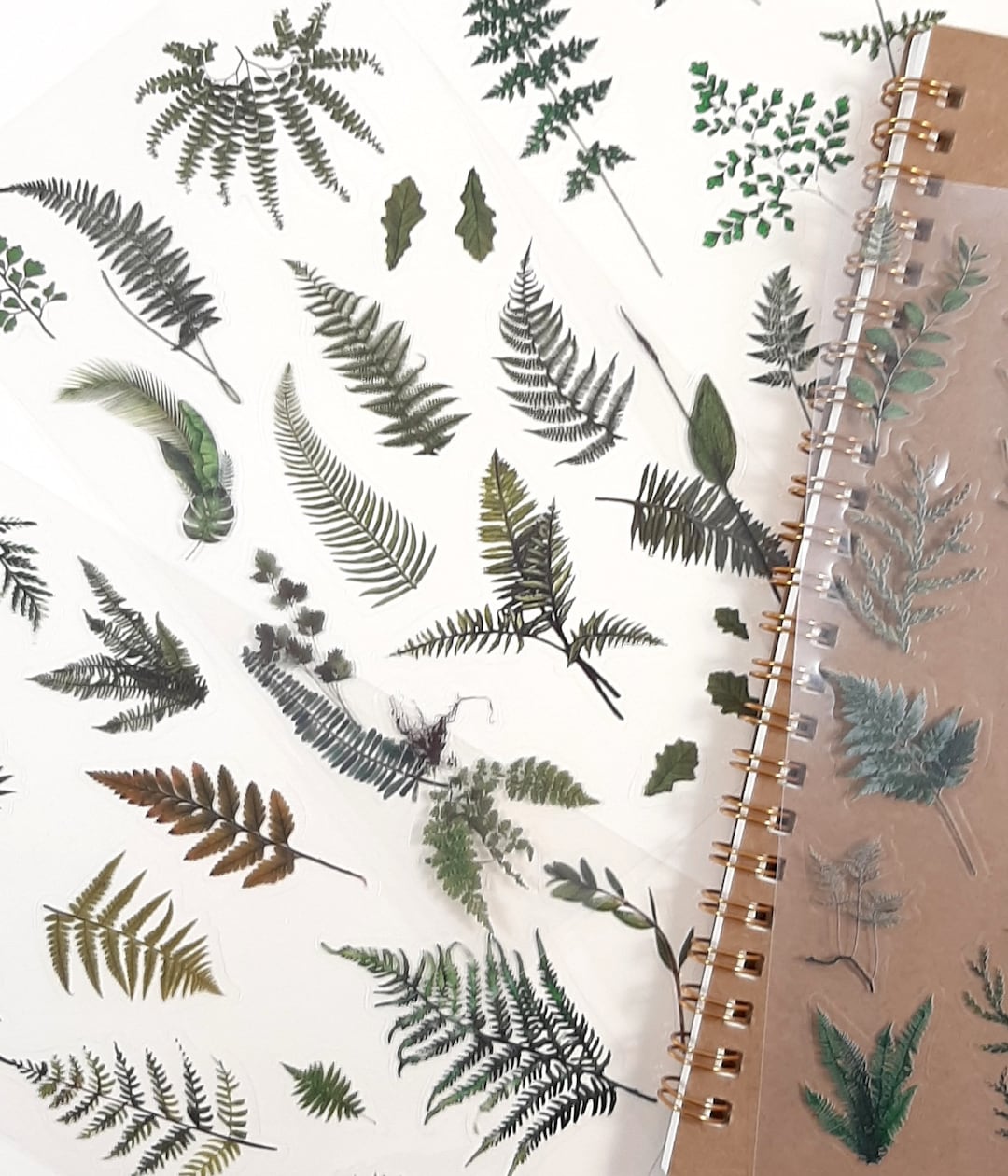 Fern Leaf Stickers, Foliage Sticker Sheet, Green Leaves Journal and ...