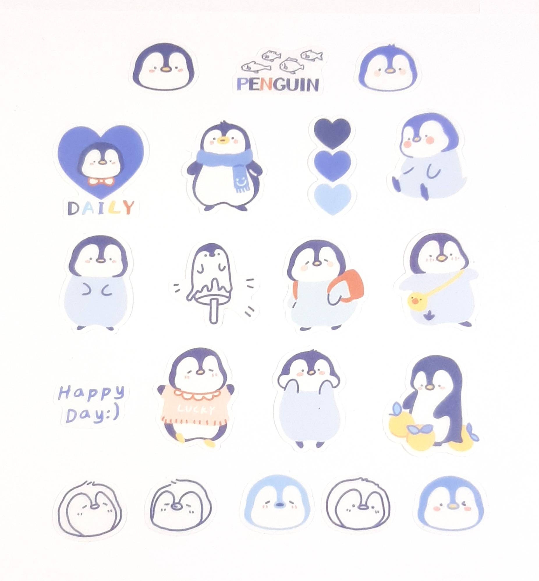 Cute Penguin Sticker Set Kawaii Stickers | Etsy Cute Penguin Sticker Set Kawaii Stickers | Etsy