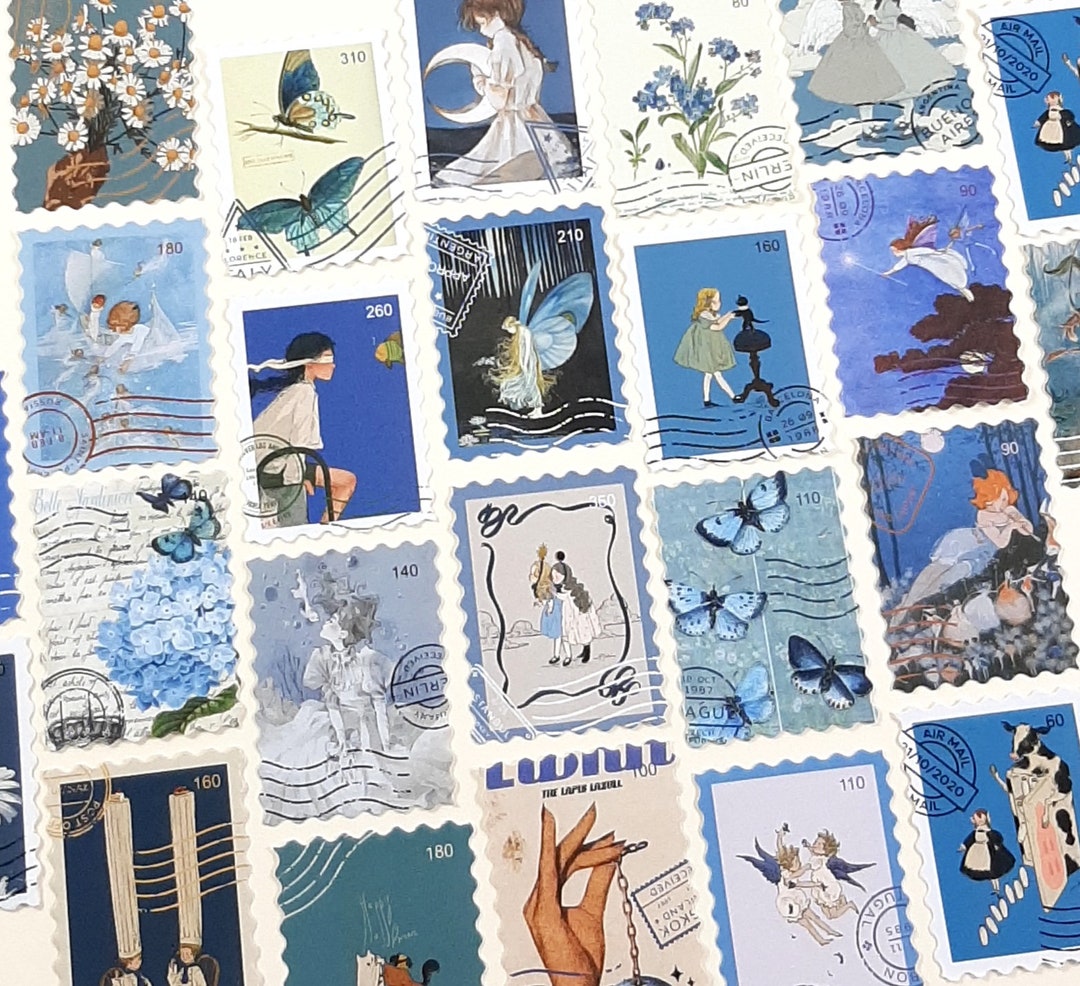 Vintage Stamp Stickers, Retro Stamp Stickers, Vintage Style Paper ...