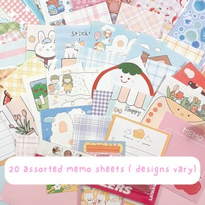 Kawaii Stickers and Memo Sheets Bundle, Kawaii Journal Kit, Cute ...