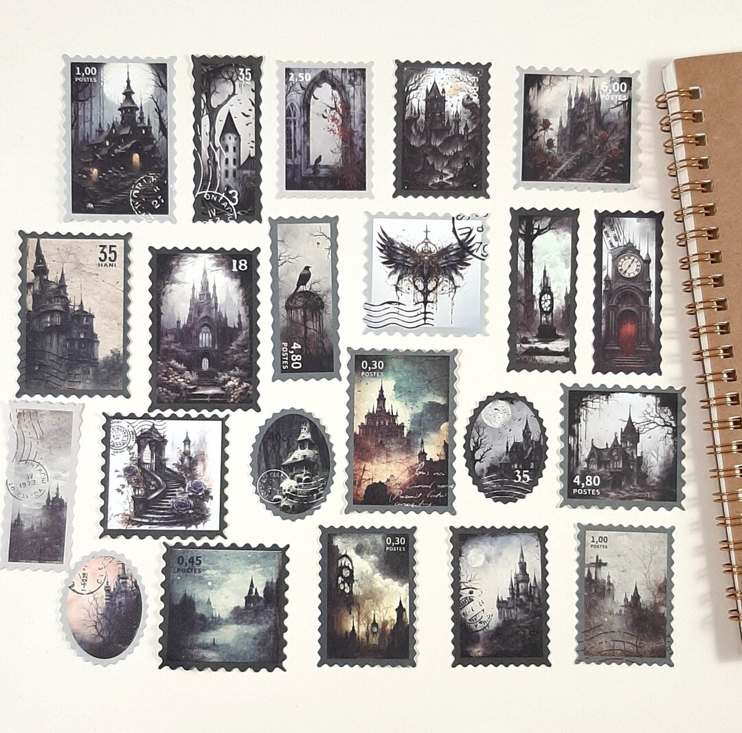 Gothic Stamp Stickers, Gothic Victorian Style Stickers for Junk ...