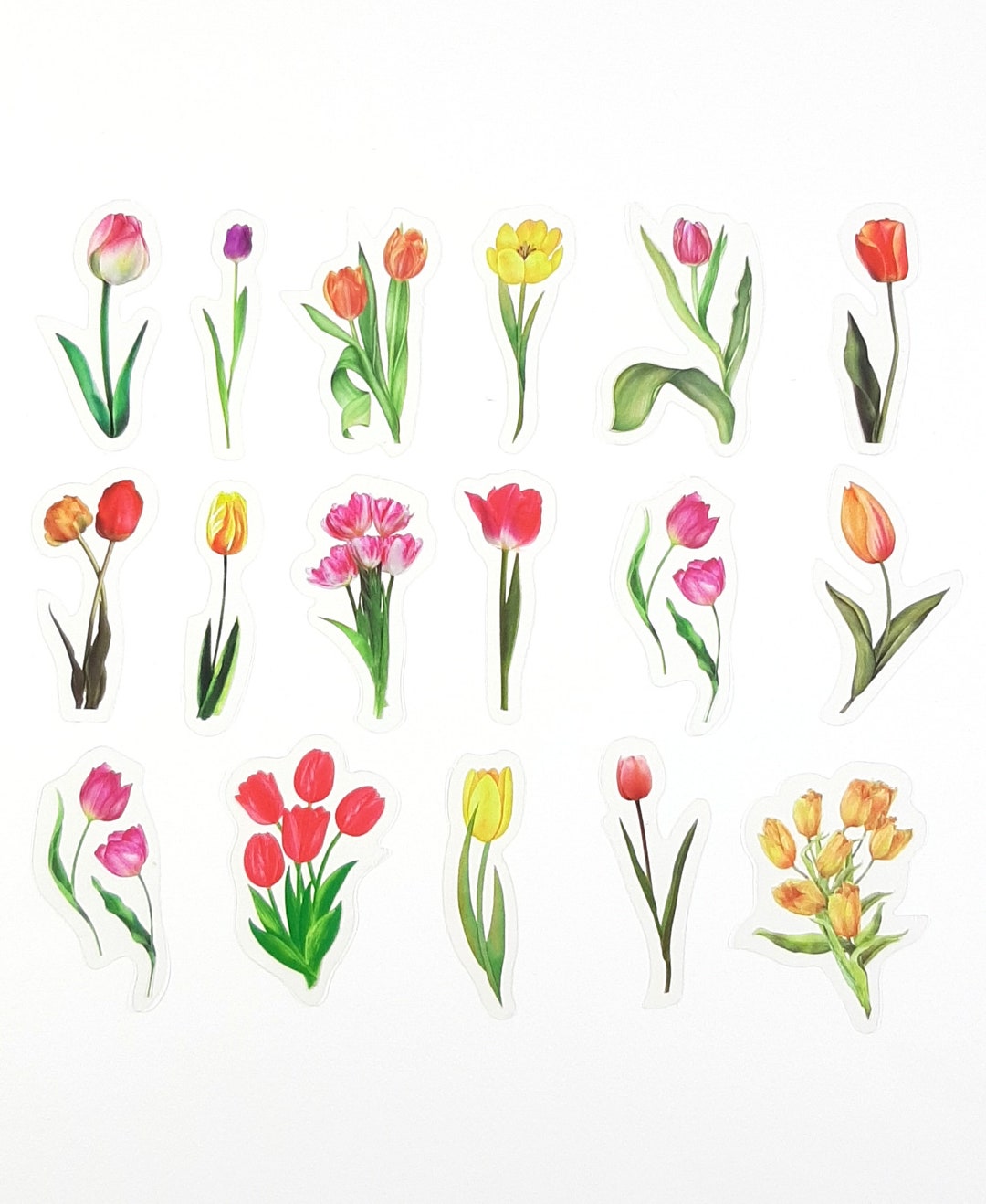 Tulip Stickers, Floral Stickers, Spring Flower Stickers, Spring Journal ...