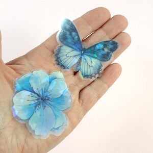 Blue and Purple Flower Stickers, Floral Journal and Planner Stickers ...