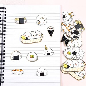 Cute Rice Ball Sticker Set, Sushi Sticker Set, Kawaii Stickers - Etsy