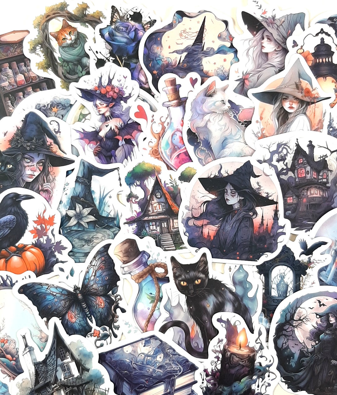 Witch Stickers, Gothic Halloween Journal Stickers, Planner ...