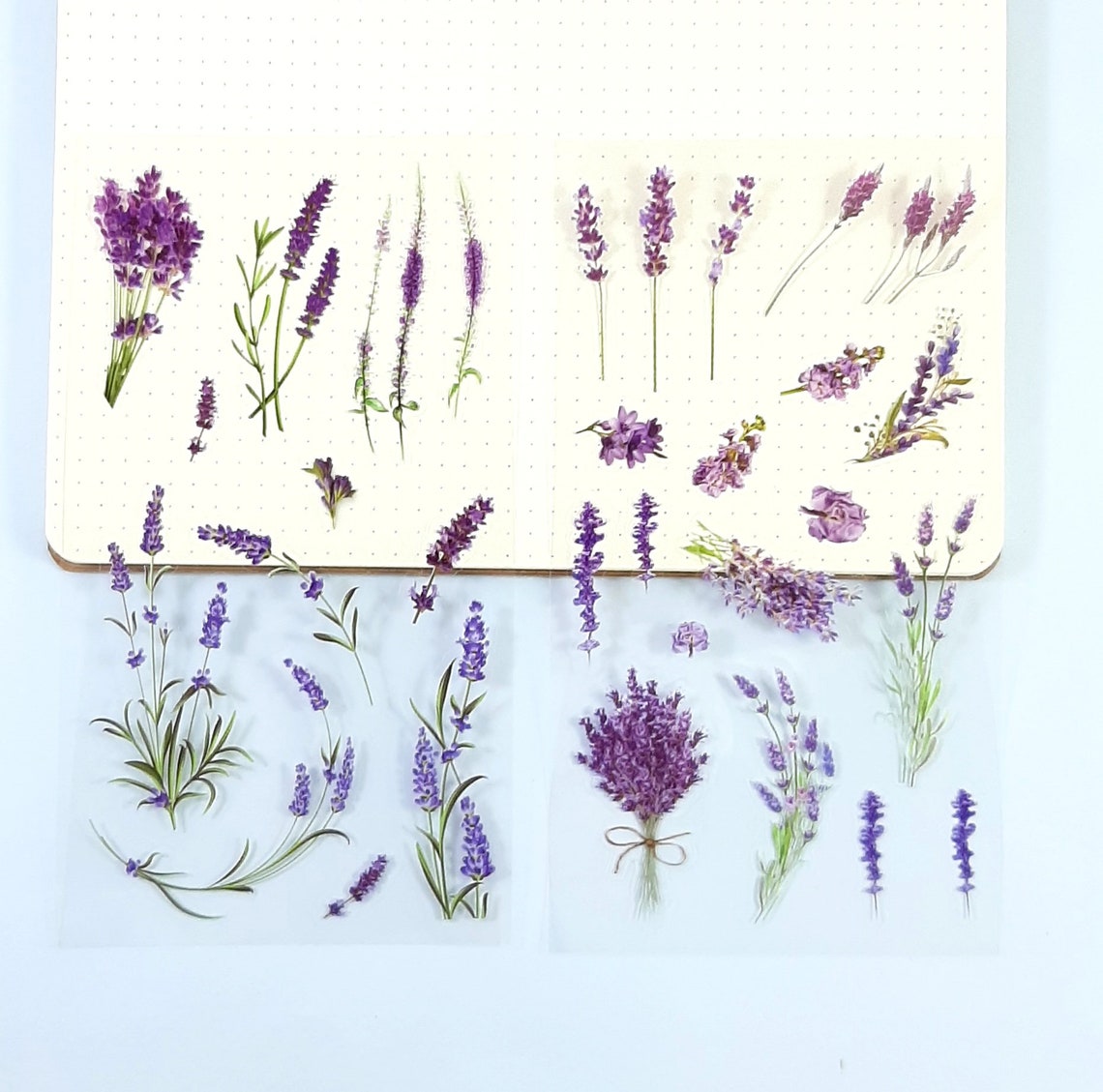 Lavender Stickers, Purple Flower Sticker Sheet, Floral Journal and ...